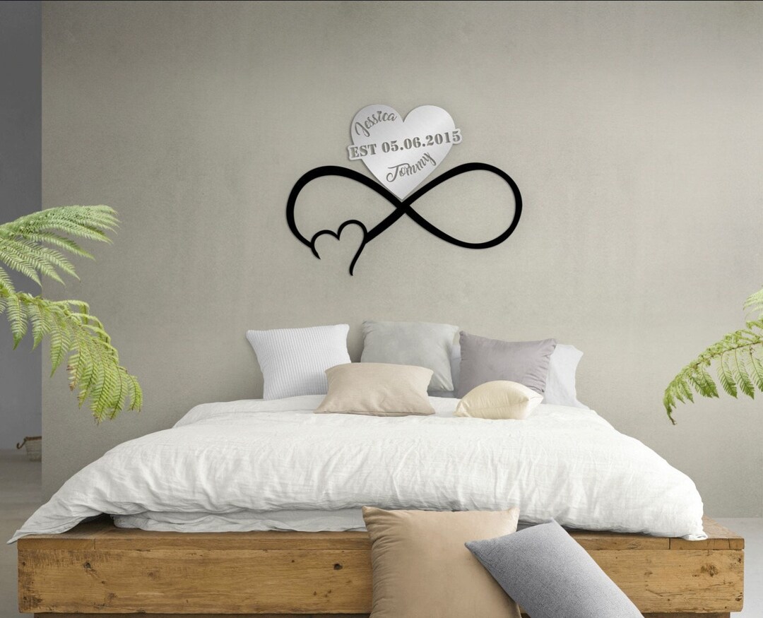 Metal Personalized Heart and Infinity Wall Art Decor, Custom Wall Home ...