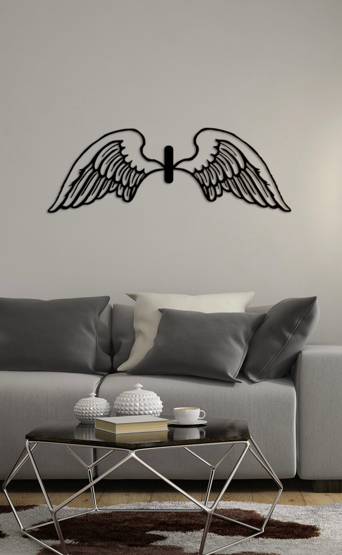 Personalized Metal Angel Wings Name Sign Metal Wall Art - Etsy