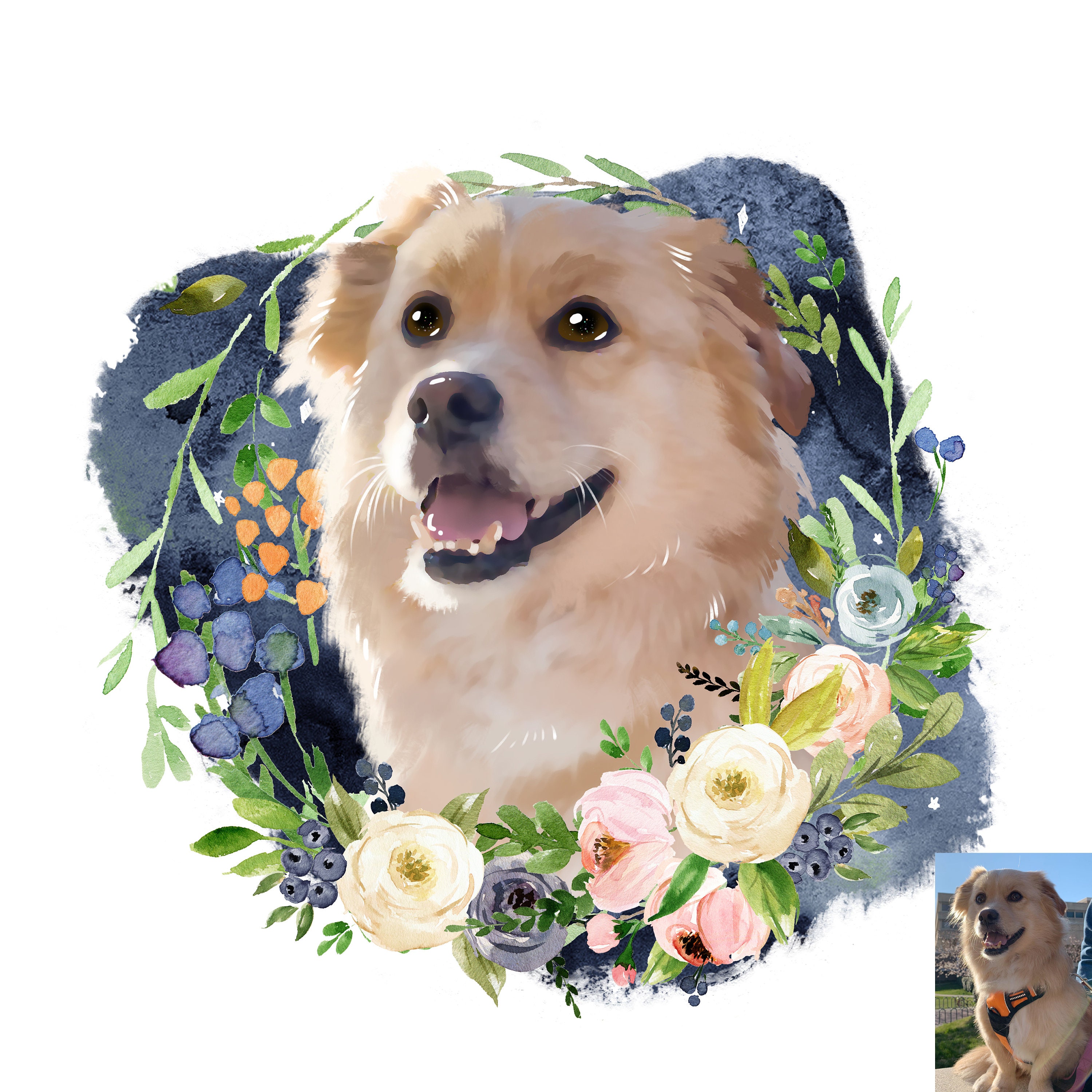 Custom Pet Portrait Custom Dog Portraitpet Portrait - Etsy