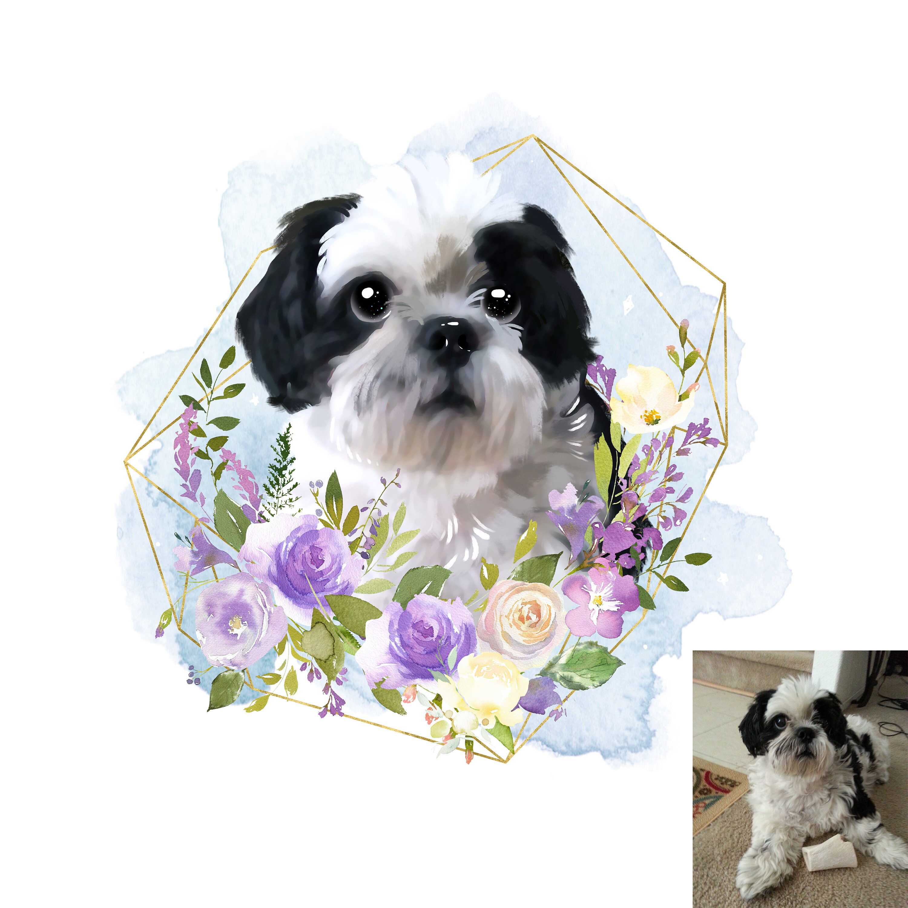 Custom Pet Portrait Custom Dog Portraitpet Portrait - Etsy