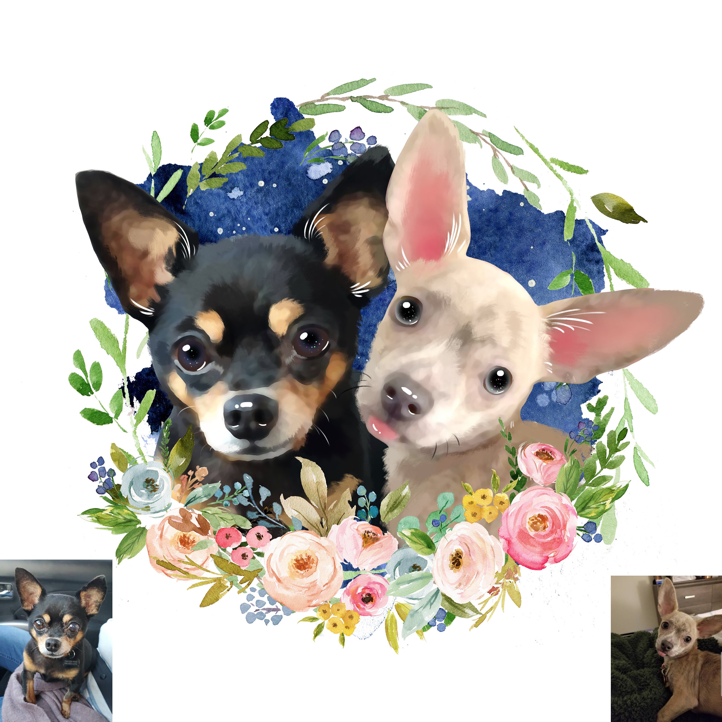 Custom Pet Portrait Custom Dog Portraitpet Portrait - Etsy