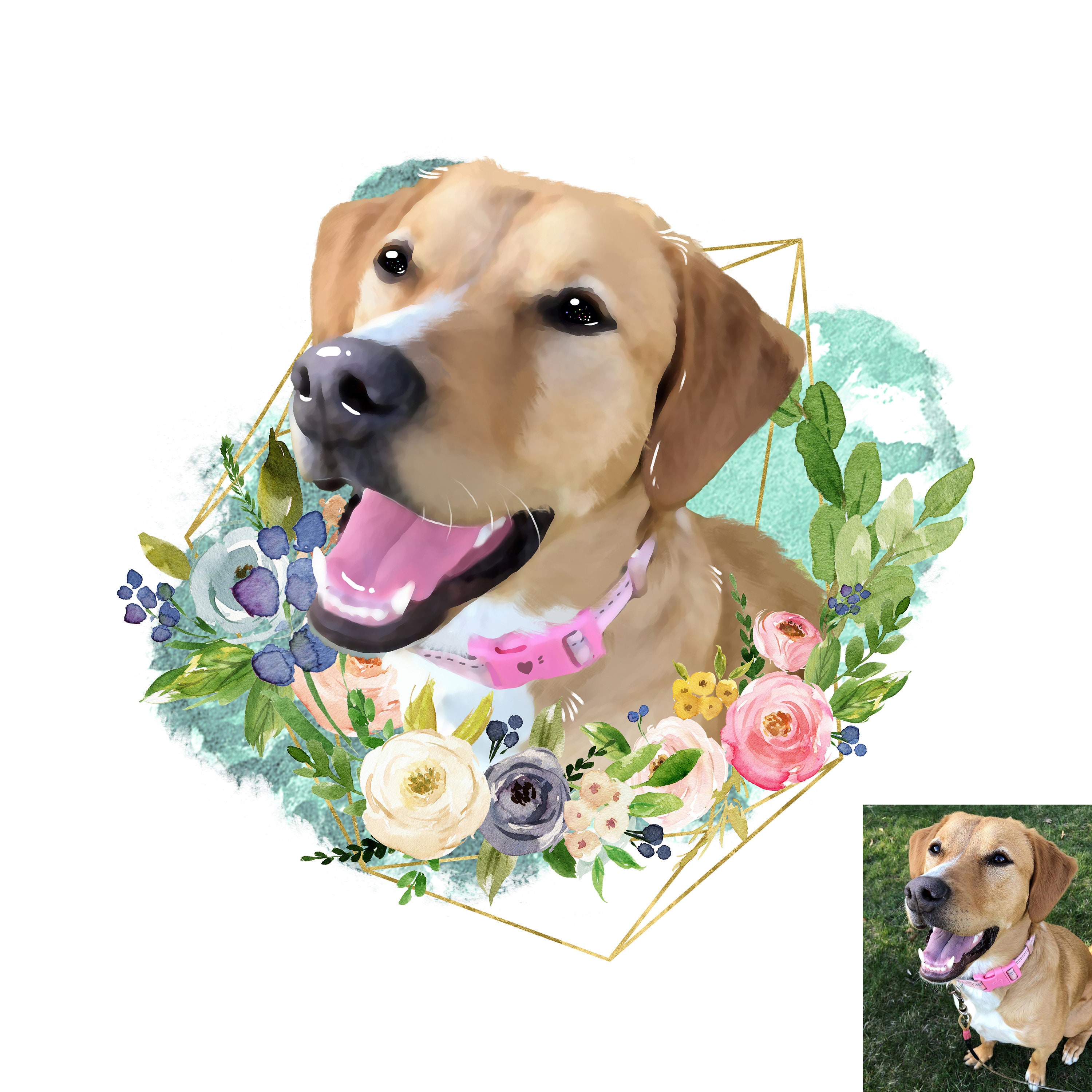 Custom Pet Portrait Custom Dog Portraitpet Portrait - Etsy