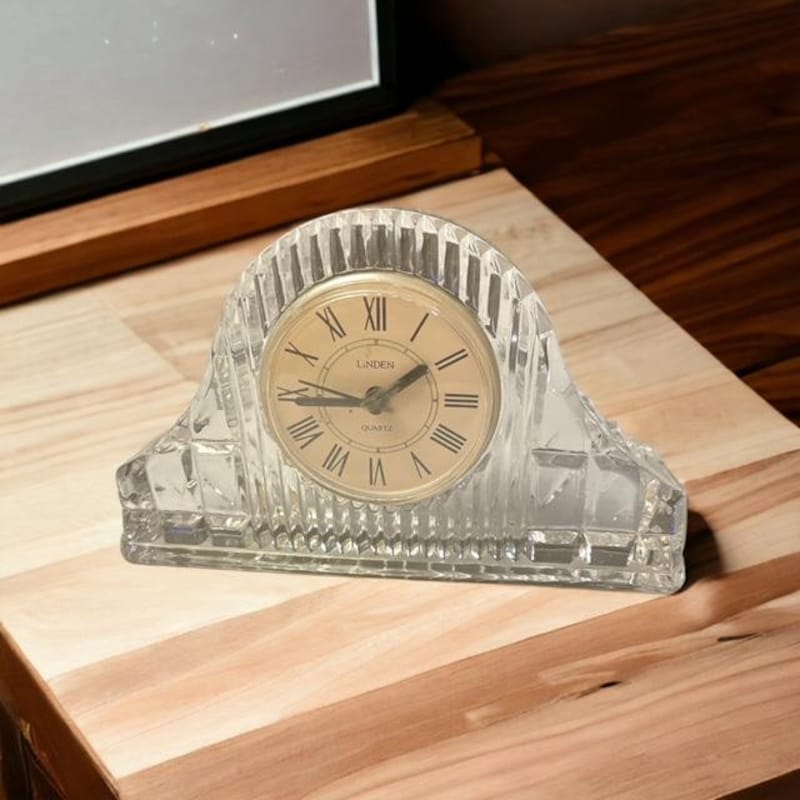 Small Glass Mantle Clock - Etsy