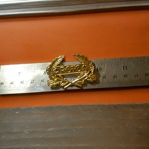 ROTC Vintage Pin, Gold Tone Signed Hat Pin, Lapel Pin, Hat Badge Wreath, Cover ROTC Hat Pin ...