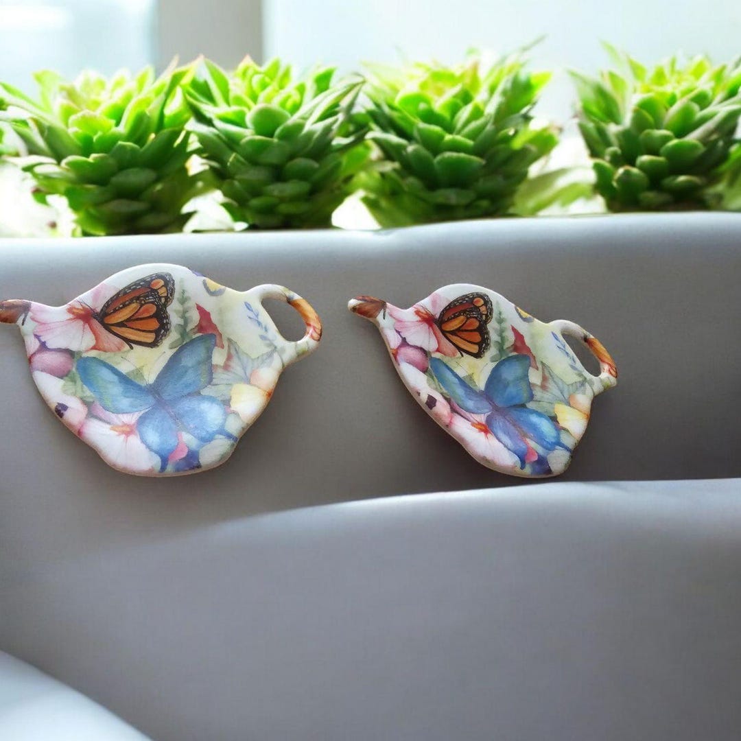 Melamine Butterfly Tea Bag Holders 2 Made in Italy Ceramic Teapot ...
