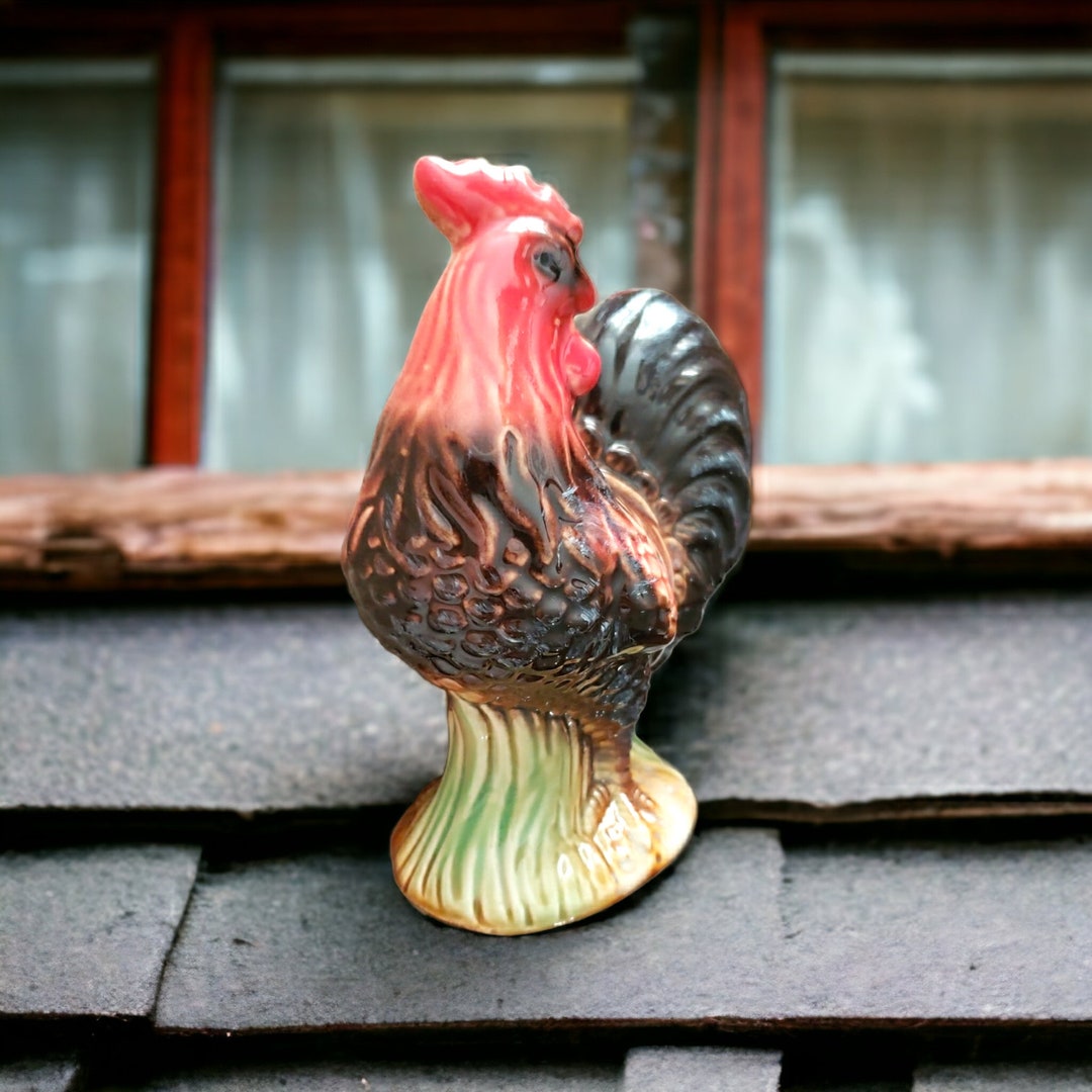 Ceramic Rooster Figurine, Rustic Kitchen, Collectible Rooster, Country ...