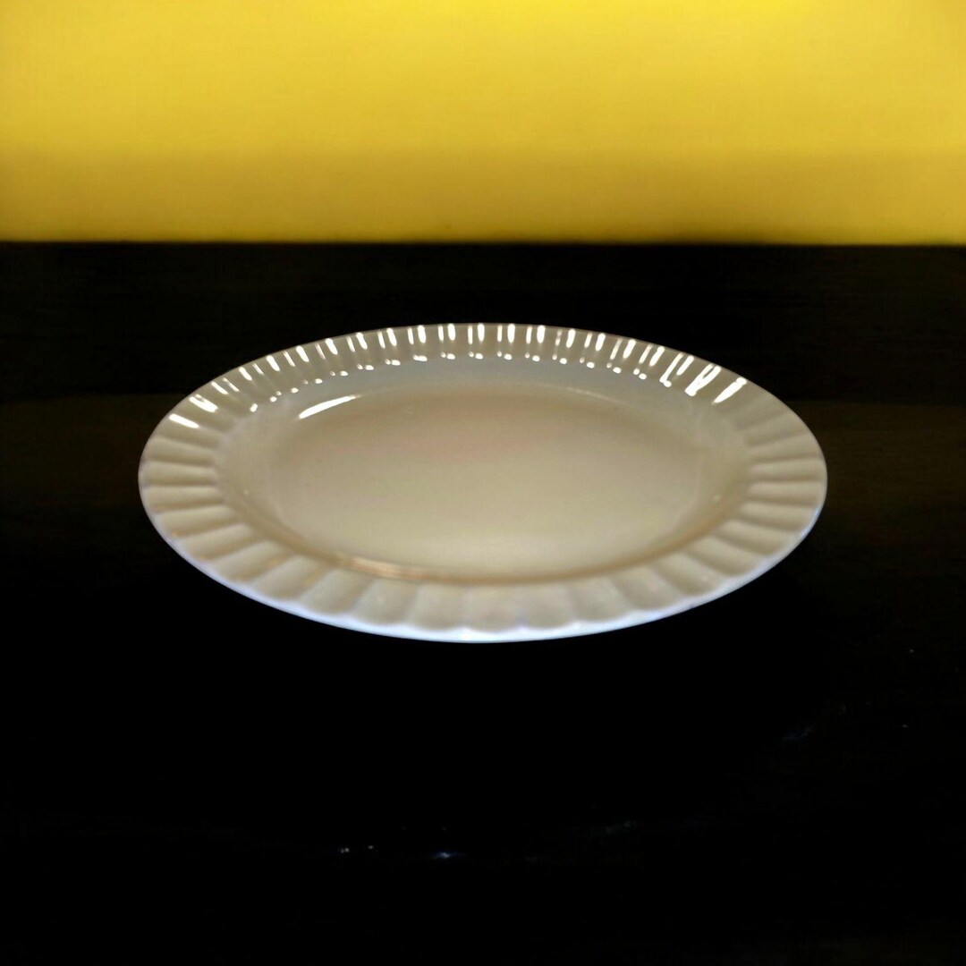 Vintage Ceramic Oval Serving Platter With Ribbed Edge 12 Inch Serveware ...