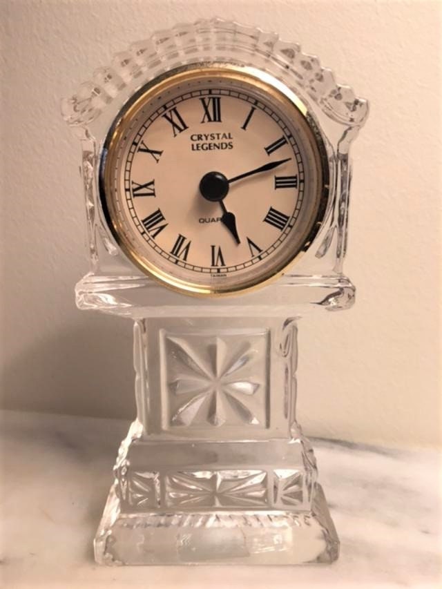 Vintage Crystal Legends Godinger Rose Mantle Clock - munimoro.gob.pe
