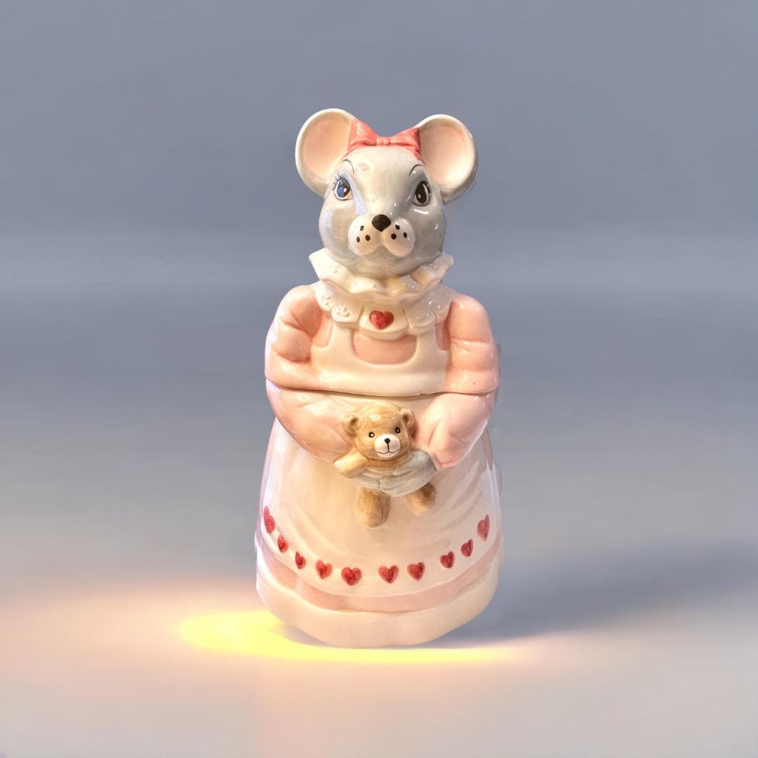 Vintage House of Lloyd Melinda Mouse Cookie Jar 1990, Lady Mouse With ...