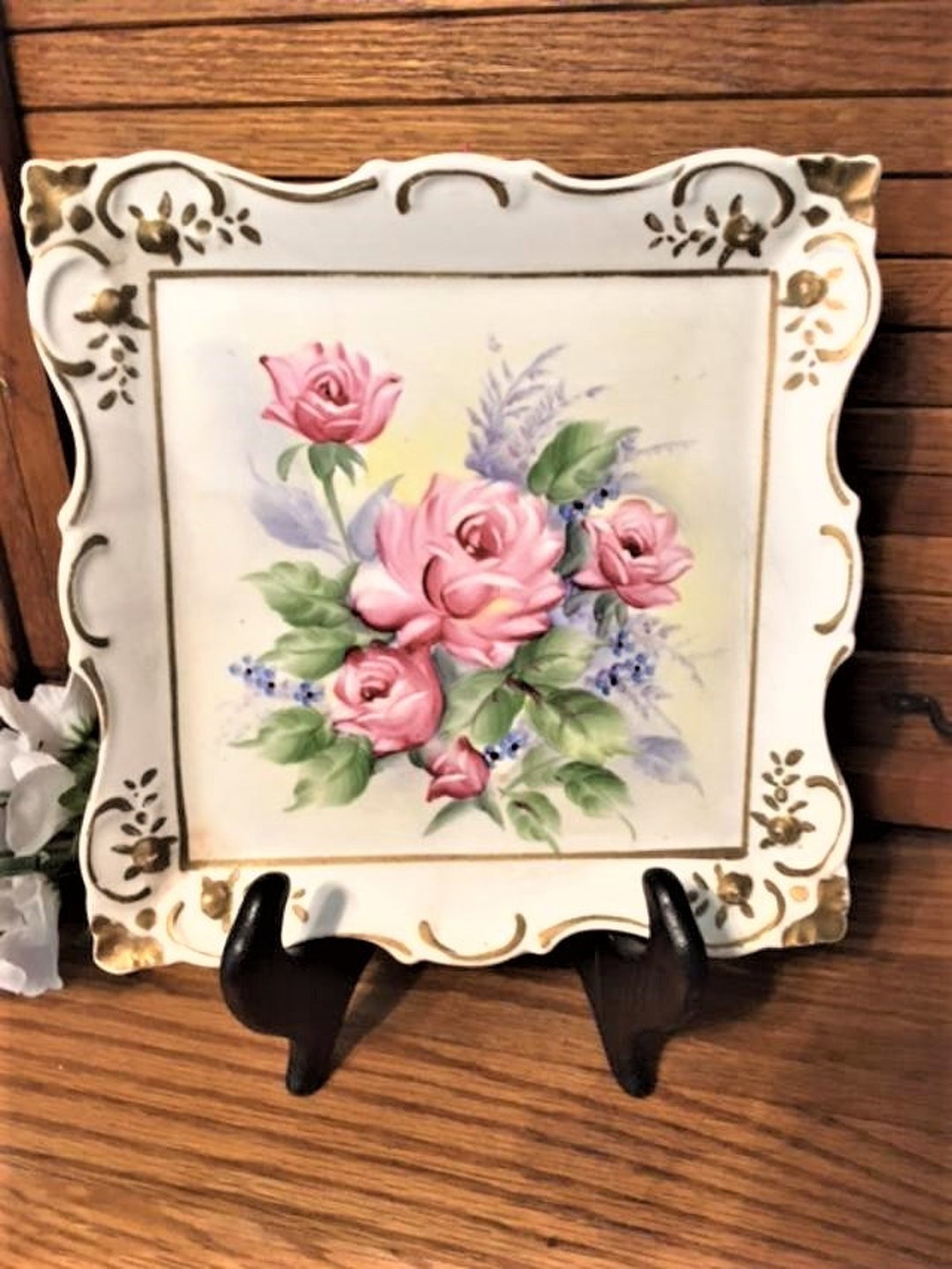 Lipper & Mann Creations Japan Ceramic Decorative Hanging Plate Roses ...