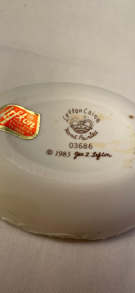 Lefton Easter Egg Shaped Trinket Dish Hand PaintedFlo… - Gem