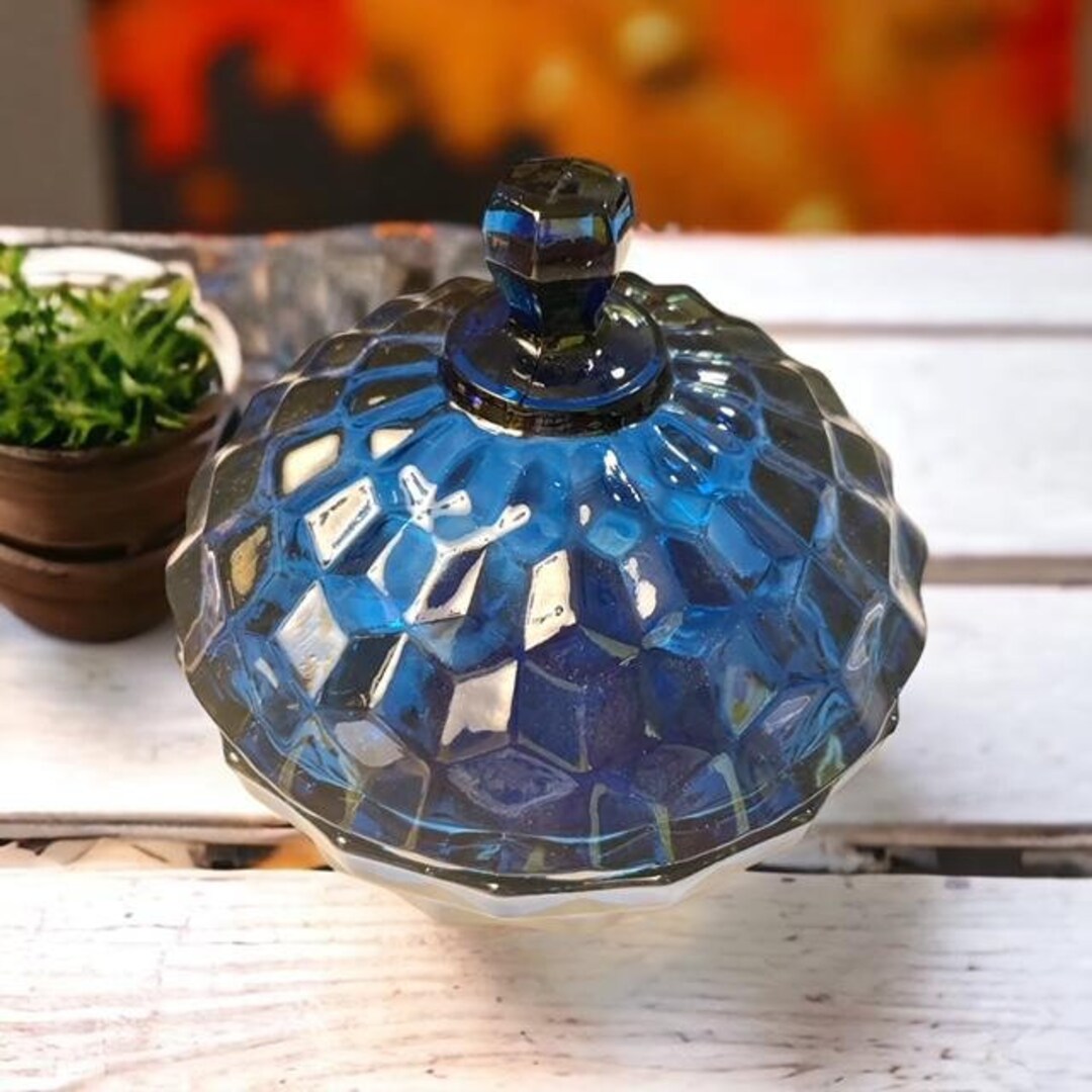 Vintage Indiana Glass Whitehall Pattern Cobalt Blue Bowl With - Etsy