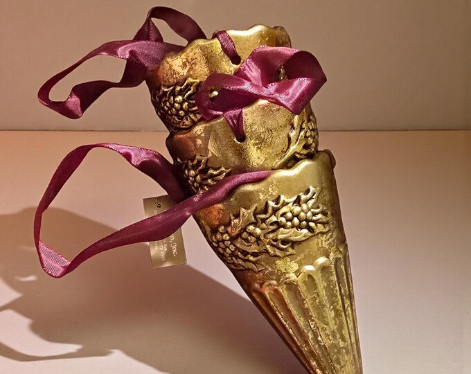 Roman Christmas Ornaments, Cornucopia Ornaments Embossed Floral Design ...