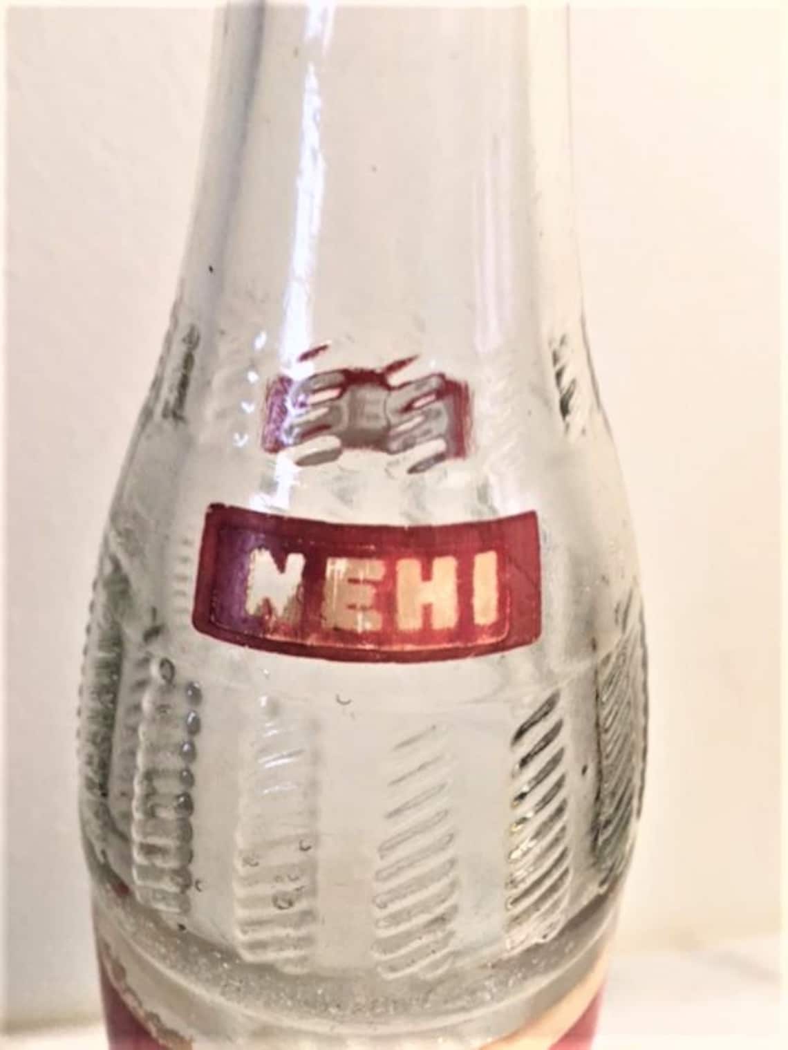 Vintage Nehi Soda Bottle Clear Glass Red White Logo ACL | Etsy