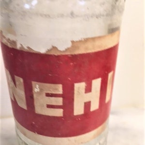 Vintage Nehi Soda Bottle Clear Glass Red White Logo ACL Bottle ...