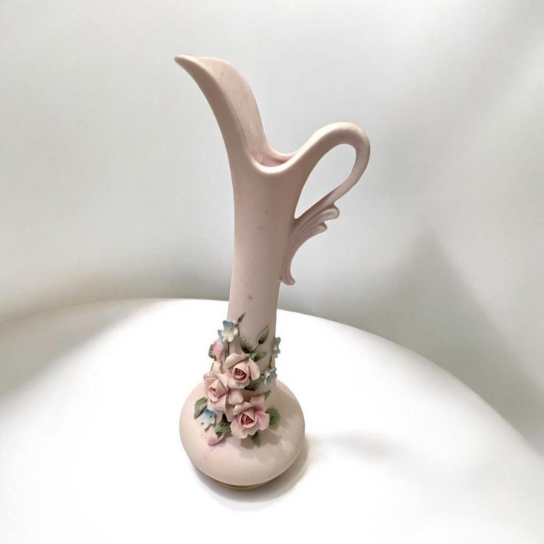 Vintage Lefton China Hand Painted Vase With Raised Floral Design 1040 ...