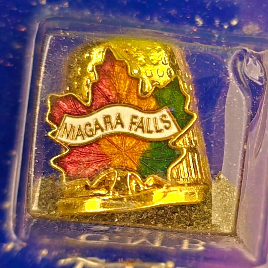 Niagara Falls Collector Thimble Gold Tone G.M.B. Made in Canada ...