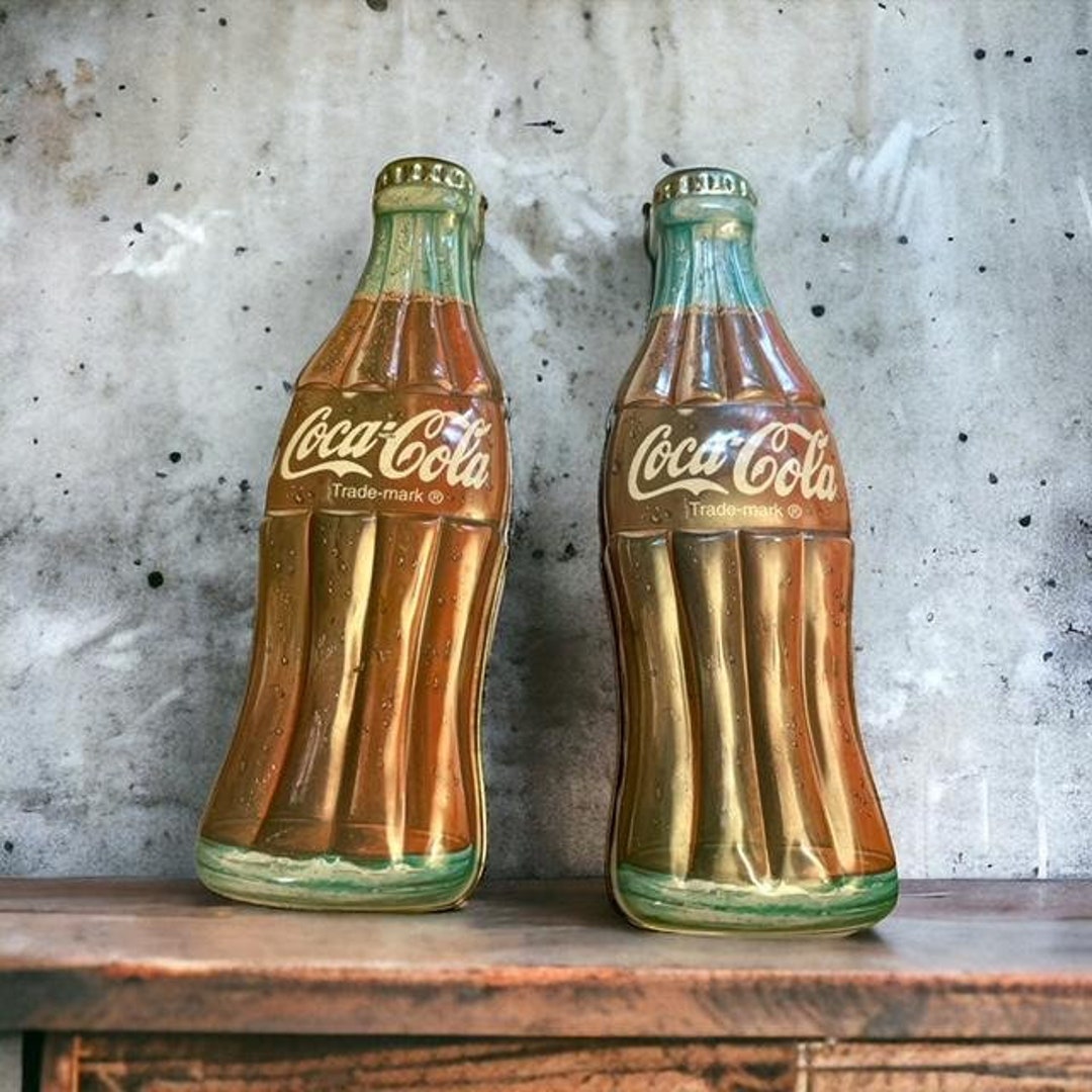 Coca Cola Coke Brand 1996 Metal Tin Boxes (2) Bottle Shaped, Vintage ...