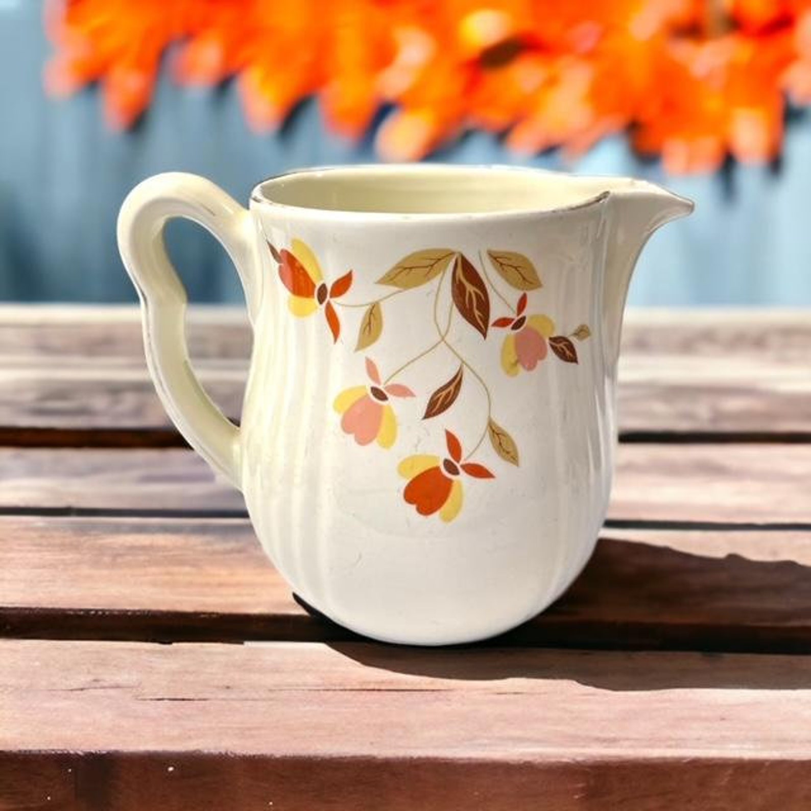 Vintage Hall's Superior Quality Autumn Leaf Pitcher 32 Ounce, Jewel ...