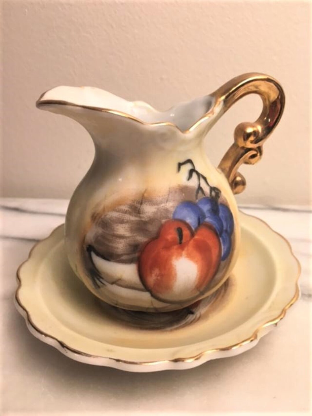 Artmark Miniature Pitcher and Bowl Made in Japan Fruit Design ...