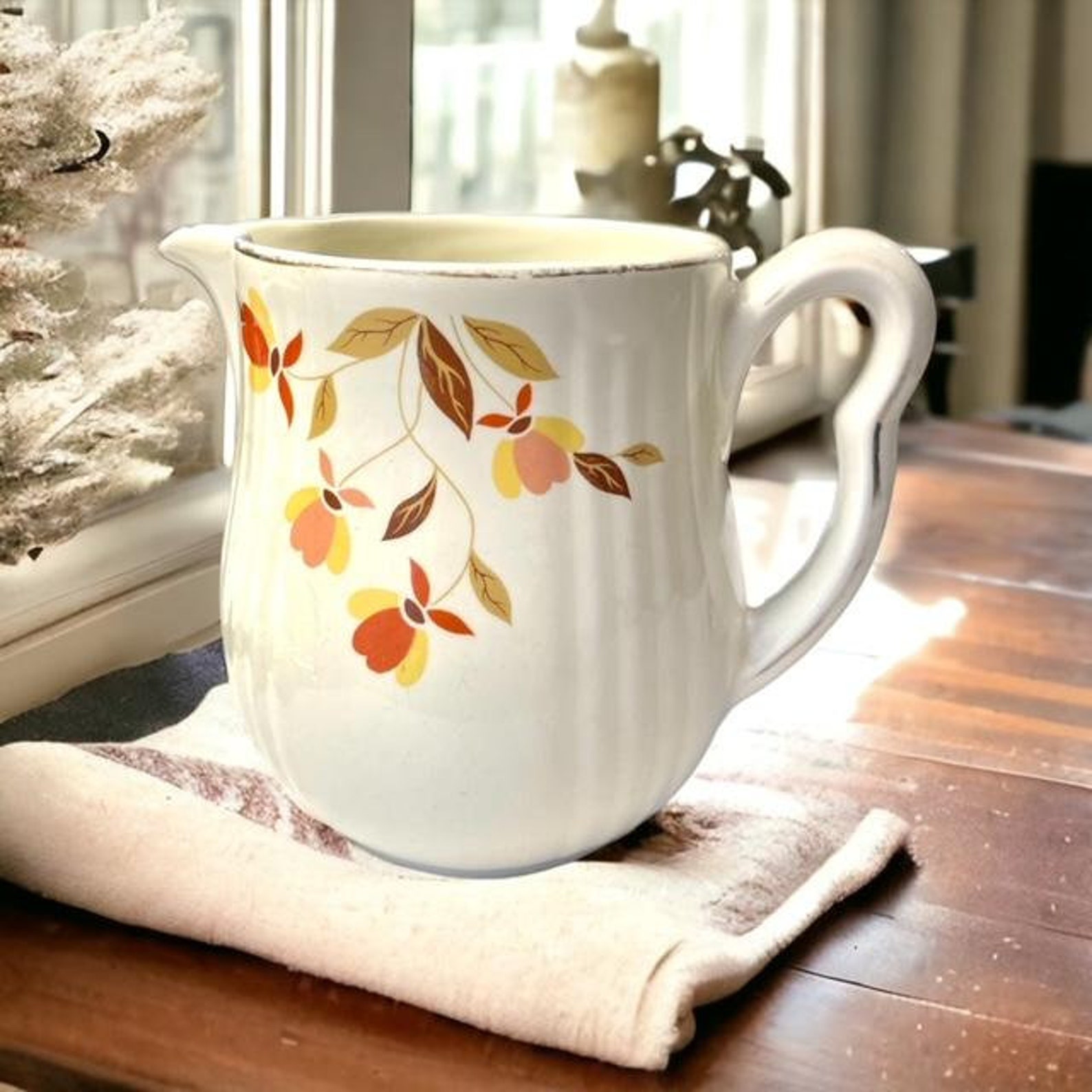 Vintage Hall's Superior Quality Autumn Leaf Pitcher 32 Ounce, Jewel ...