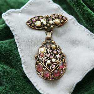 Brooch, Vintage Whale Shaped Purple and Pink Rhinestones, Door Knocker ...