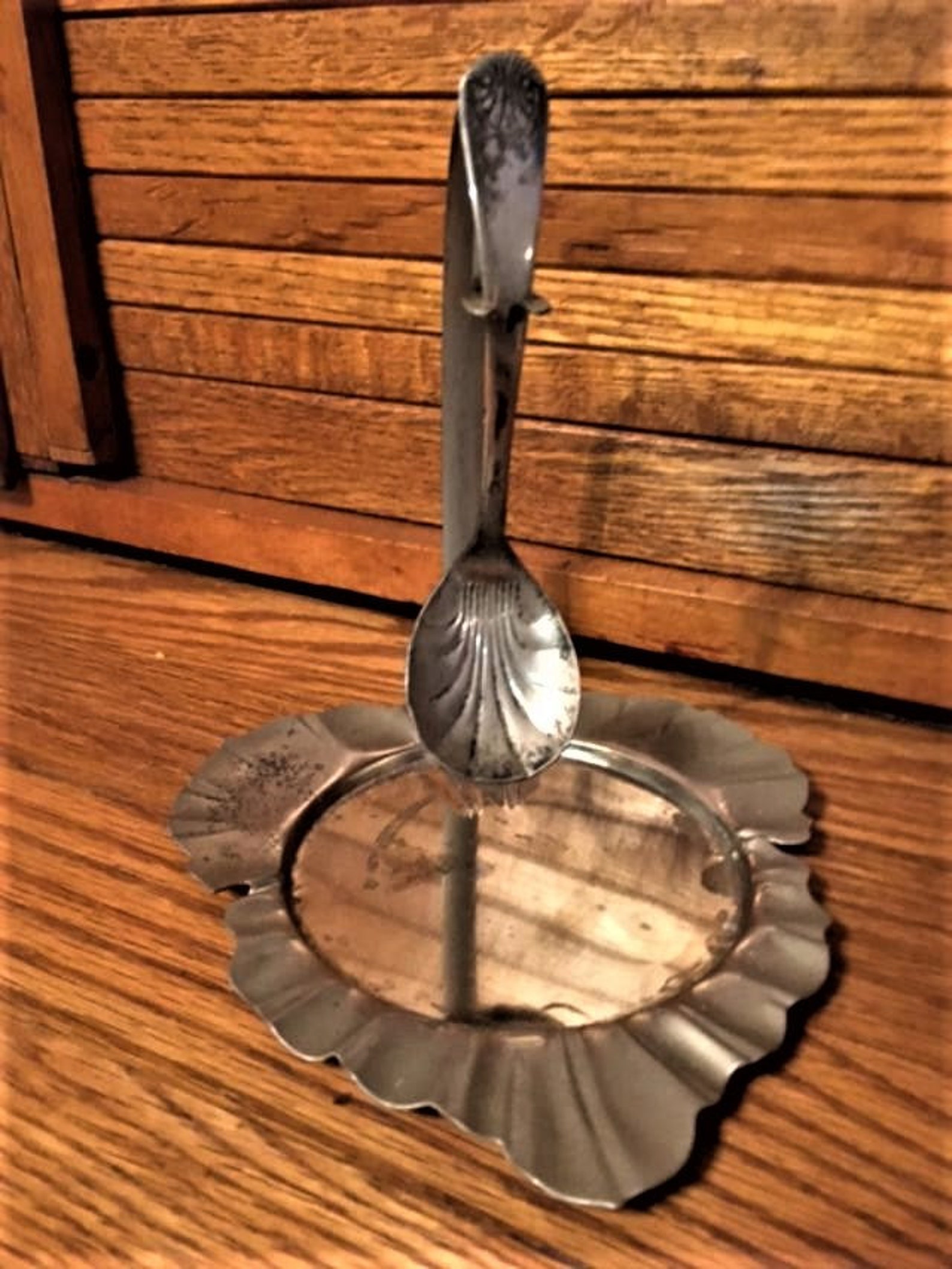 Vintage Spoon Rest With Silver Plated Spoon | Etsy