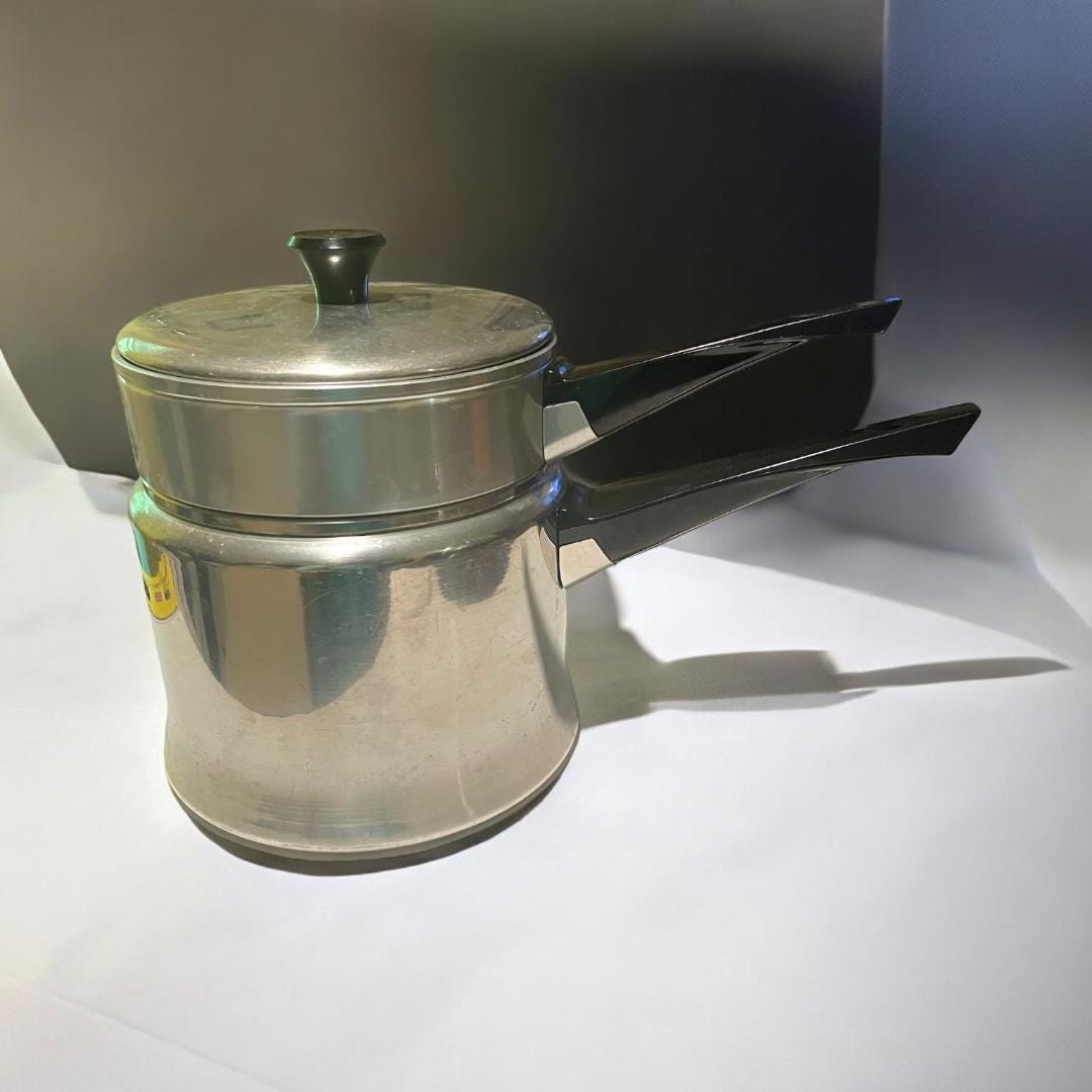 Mirro Aluminum Double Pot Boiler 2 Quart With Lid Made in USA, M-1802 ...