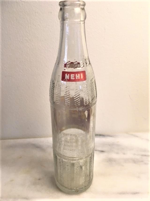 Vintage Nehi Soda Bottle Clear Glass Red White Logo ACL | Etsy