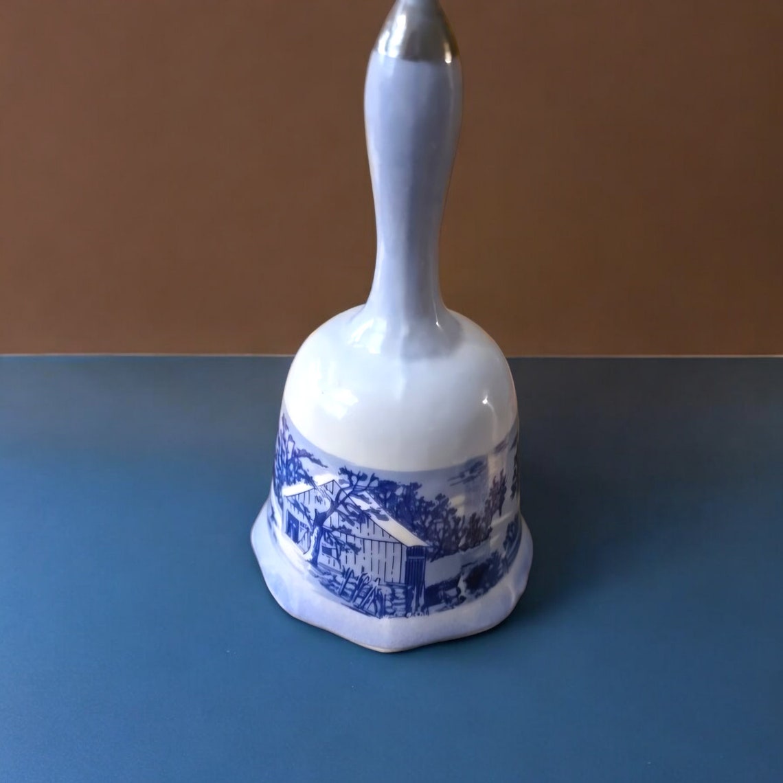 Decorative Bell Blue Delft Ceramic Vintage Blue and White Farm , Home ...