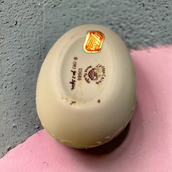 Lefton Easter Egg Shaped Trinket Dish Hand PaintedFlo… - Gem