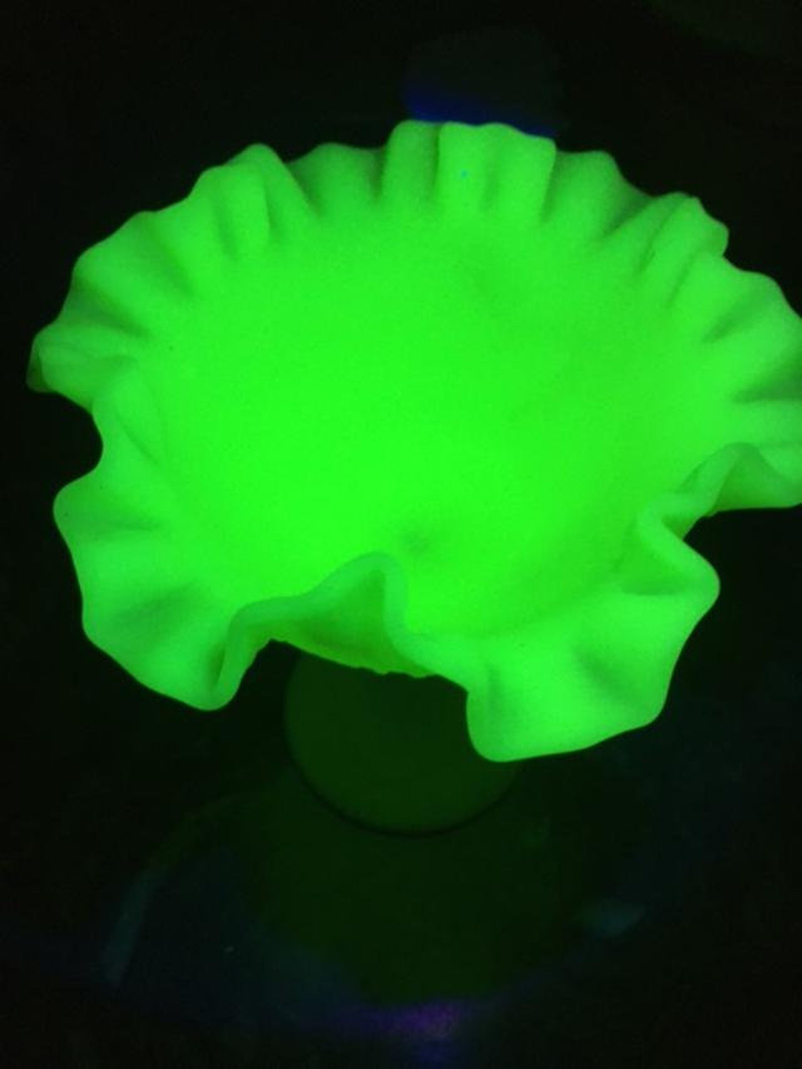 Fenton Glass Uranium Persian Medalion Satin Custard Footed - Etsy