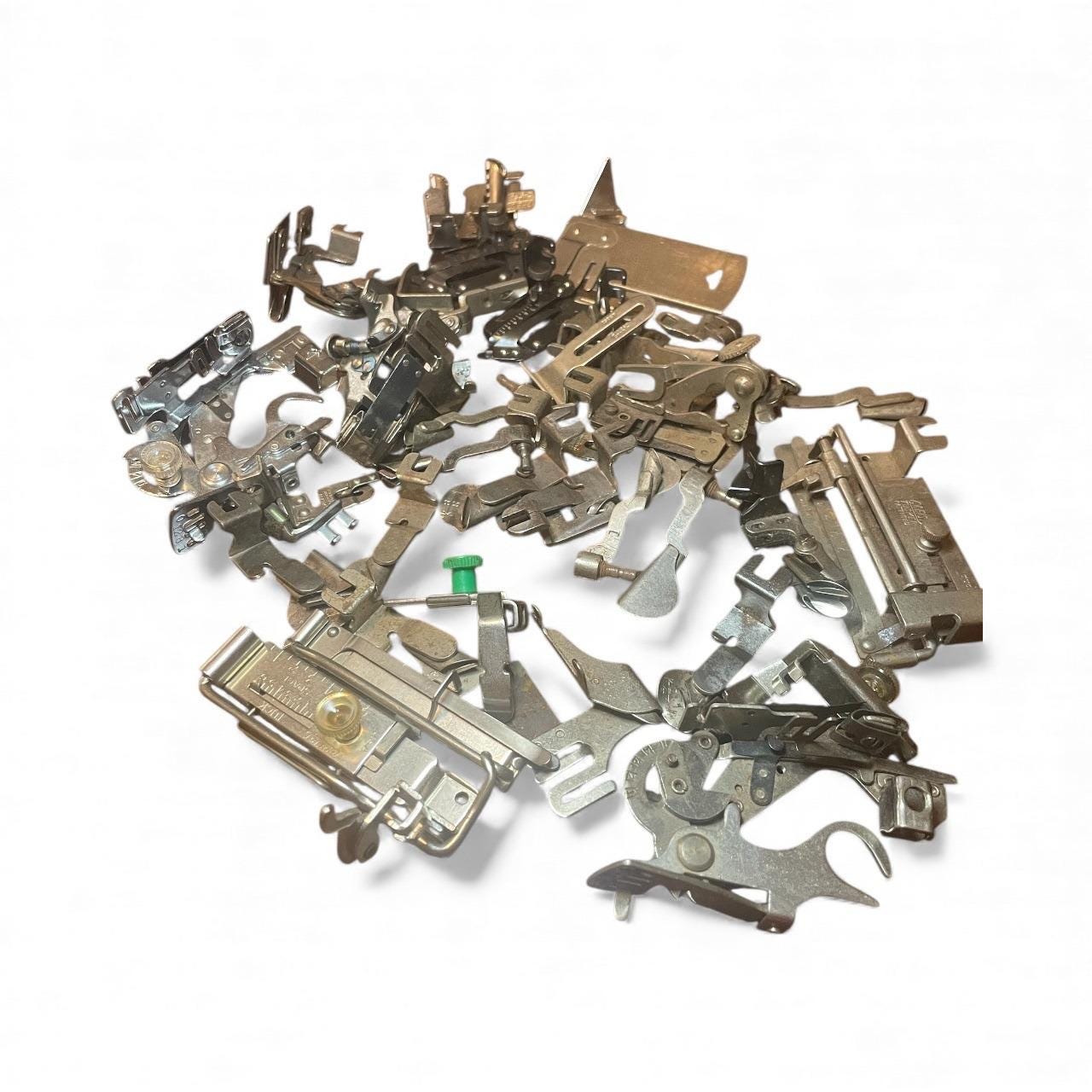 VTG Sewing Machine Attachments Lot Metal Greist and Unmarked Approx 45 ...