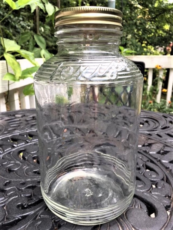 Vintage Texize Glass Jar One Half Gallon With Lid Collectible | Etsy
