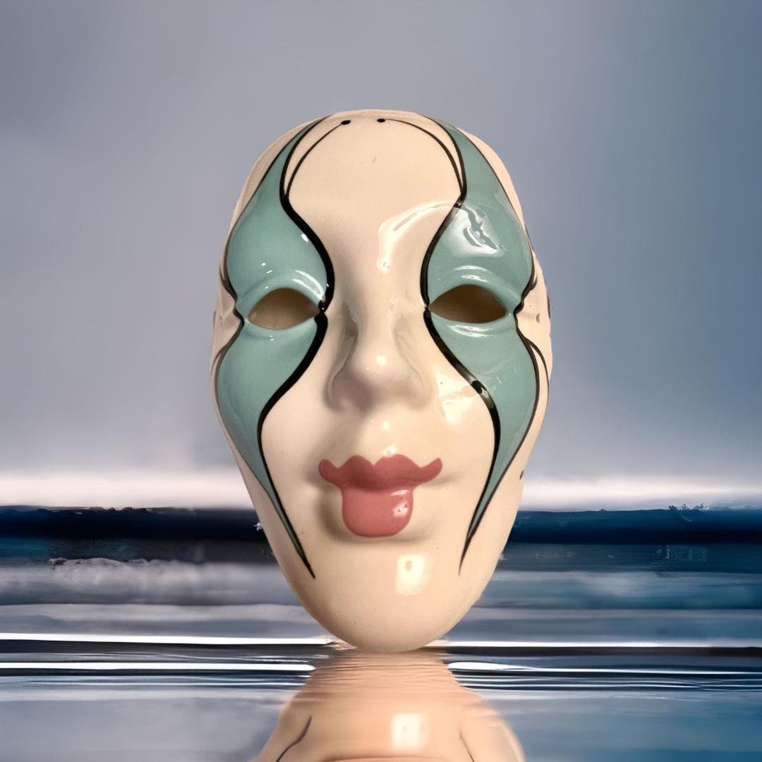 Vintage Ceramic Mardi Gras Mask or Wall Hanging, Signed by Artist 1987 ...