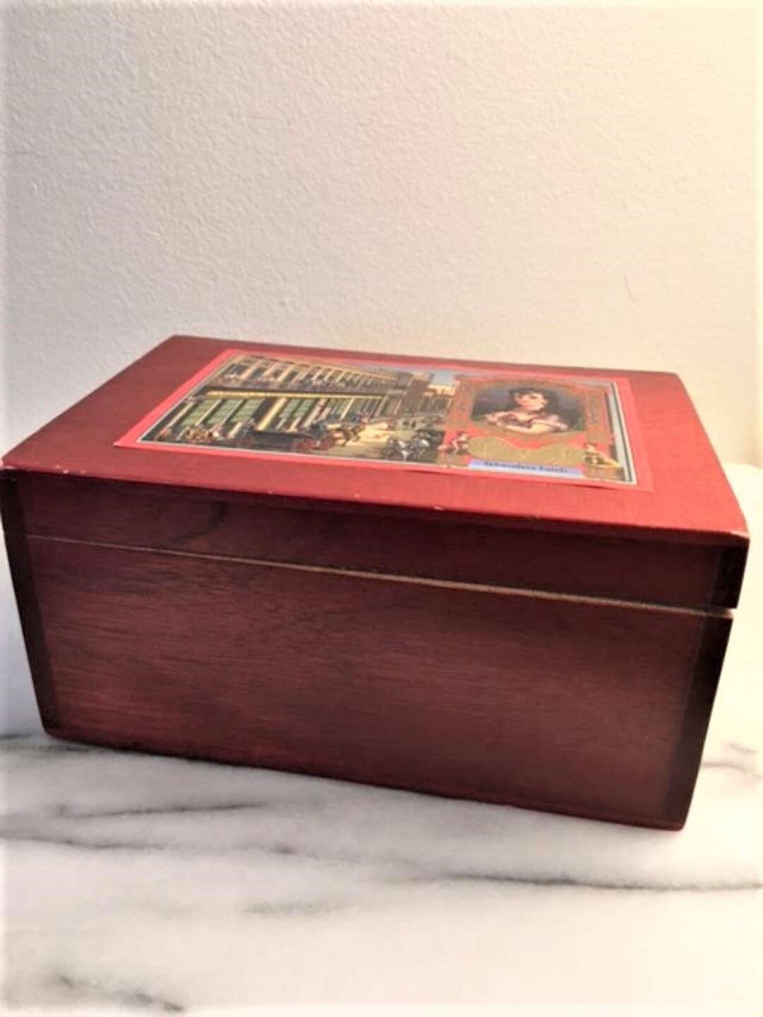Vintage Wooden Decorative Cigar Box With Pull up Lid, Tobacciana - Etsy