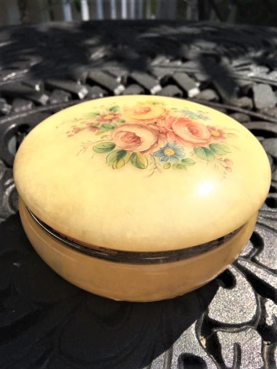 italian alabaster trinket box - Gem