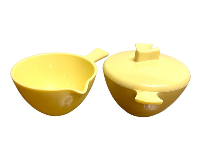 Vintage Stetson Melmac Dinnerware Yellow Cream and Sugar Set MCM Retro ...