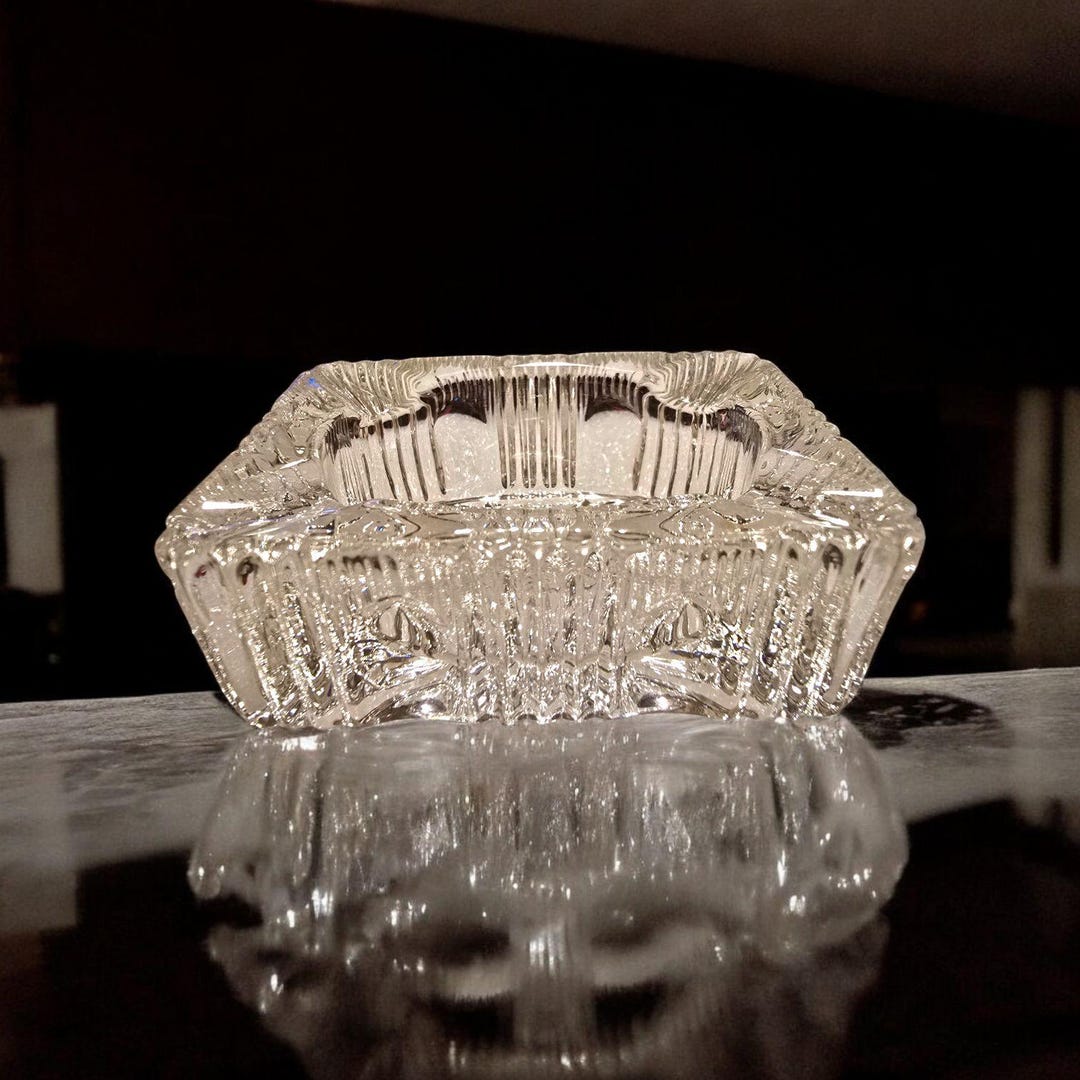 Vintage Cut Glass Ashtray Rectangular Design Heavyweight (WY2) - Etsy