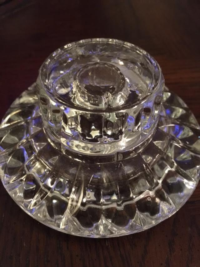 Candlestick Holders Cut Glass two Diamond Pattern Vintage - Etsy