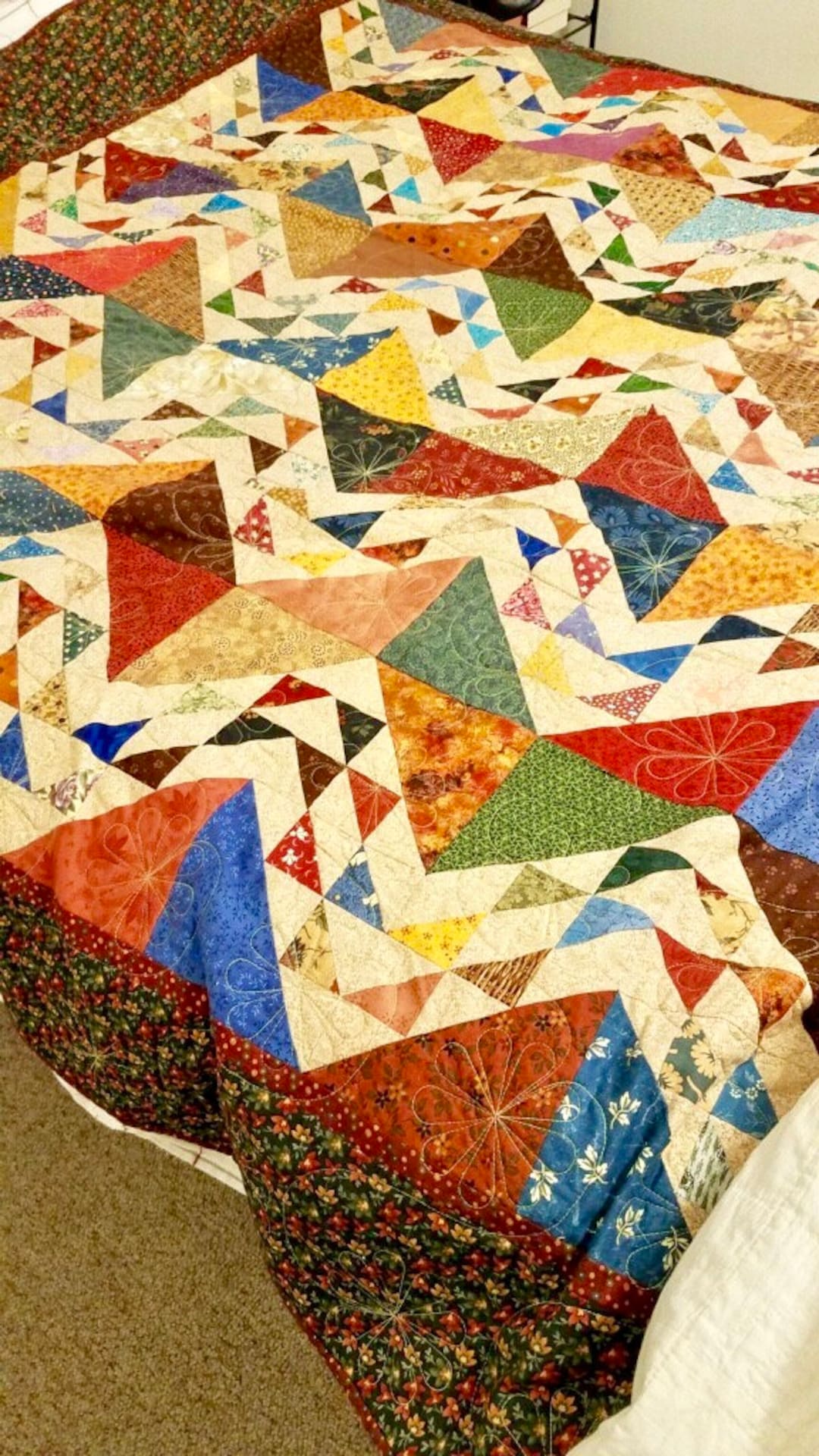 Triangle Pattern Quilt - Etsy