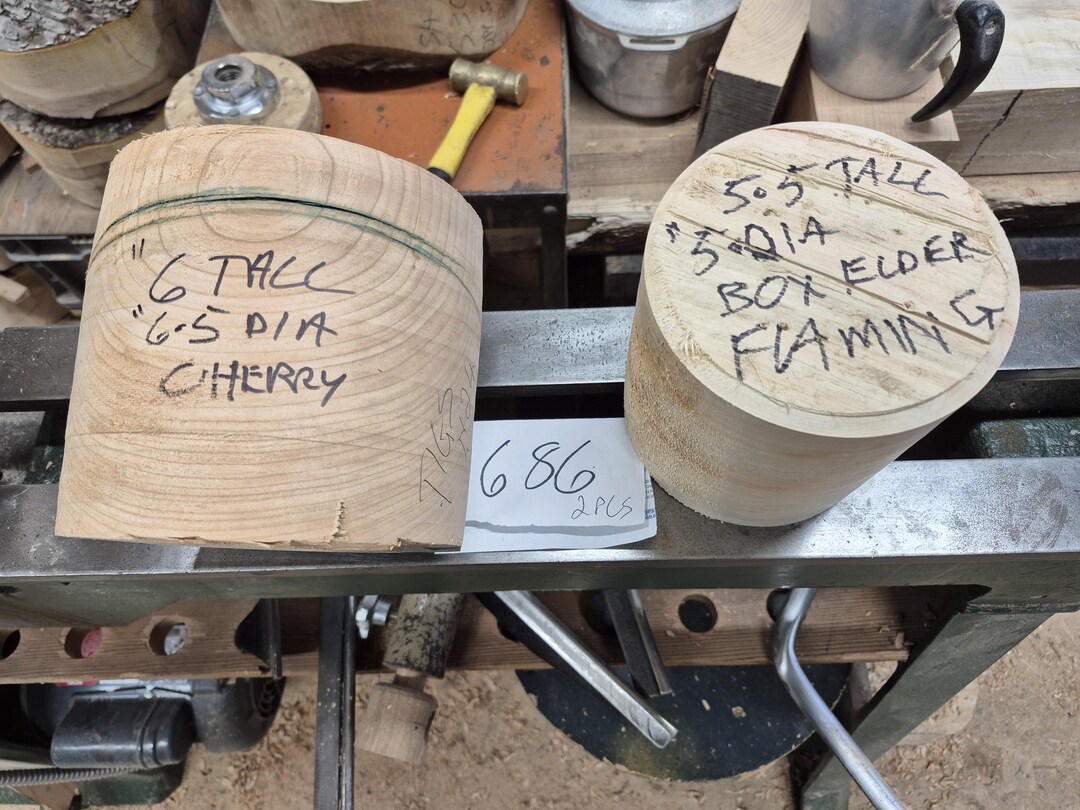Cherry and Flaming Elder Wood Turning Blanks [sh686] - Etsy