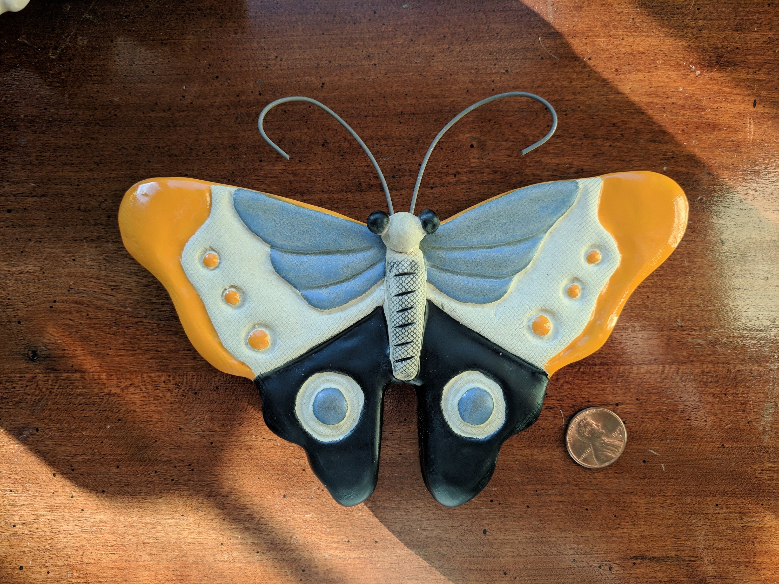 American Traditional Butterfly Wall Art Stoneware Clay | Etsy