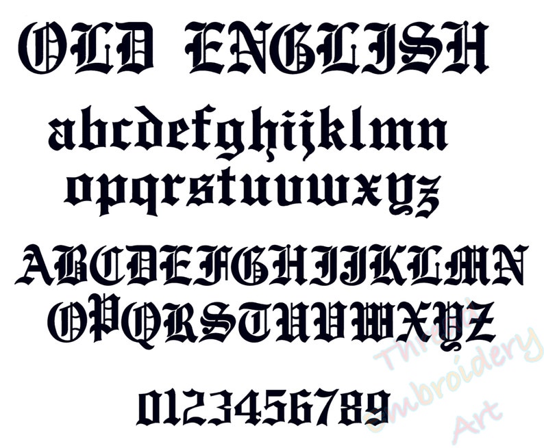 Old English Script Font Set Machine Embroidery Designs BX Files Instant ...