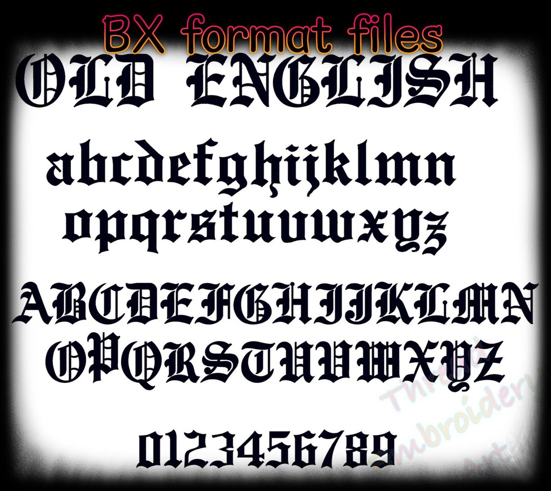Old English Script Font Set Machine Embroidery Designs BX Files Instant ...
