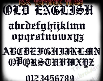 Old English Script Font Set Machine Embroidery Designs BX Files Instant ...