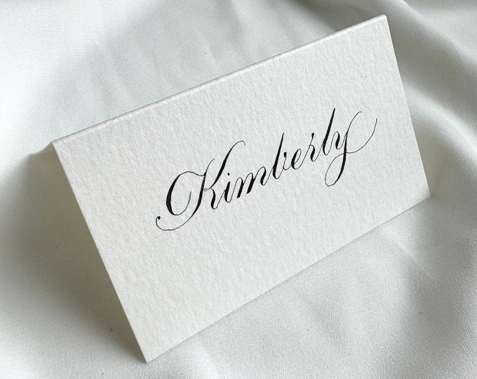 Custom Calligraphy Tented Place Cards Tented Place Cards Calligraphy ...