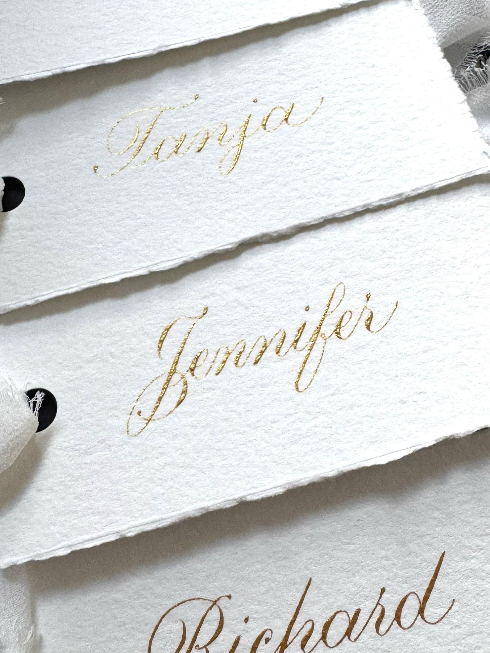 Place Cards With Ribbon - Ivory Place Cards - Calligraphy Place Cards ...