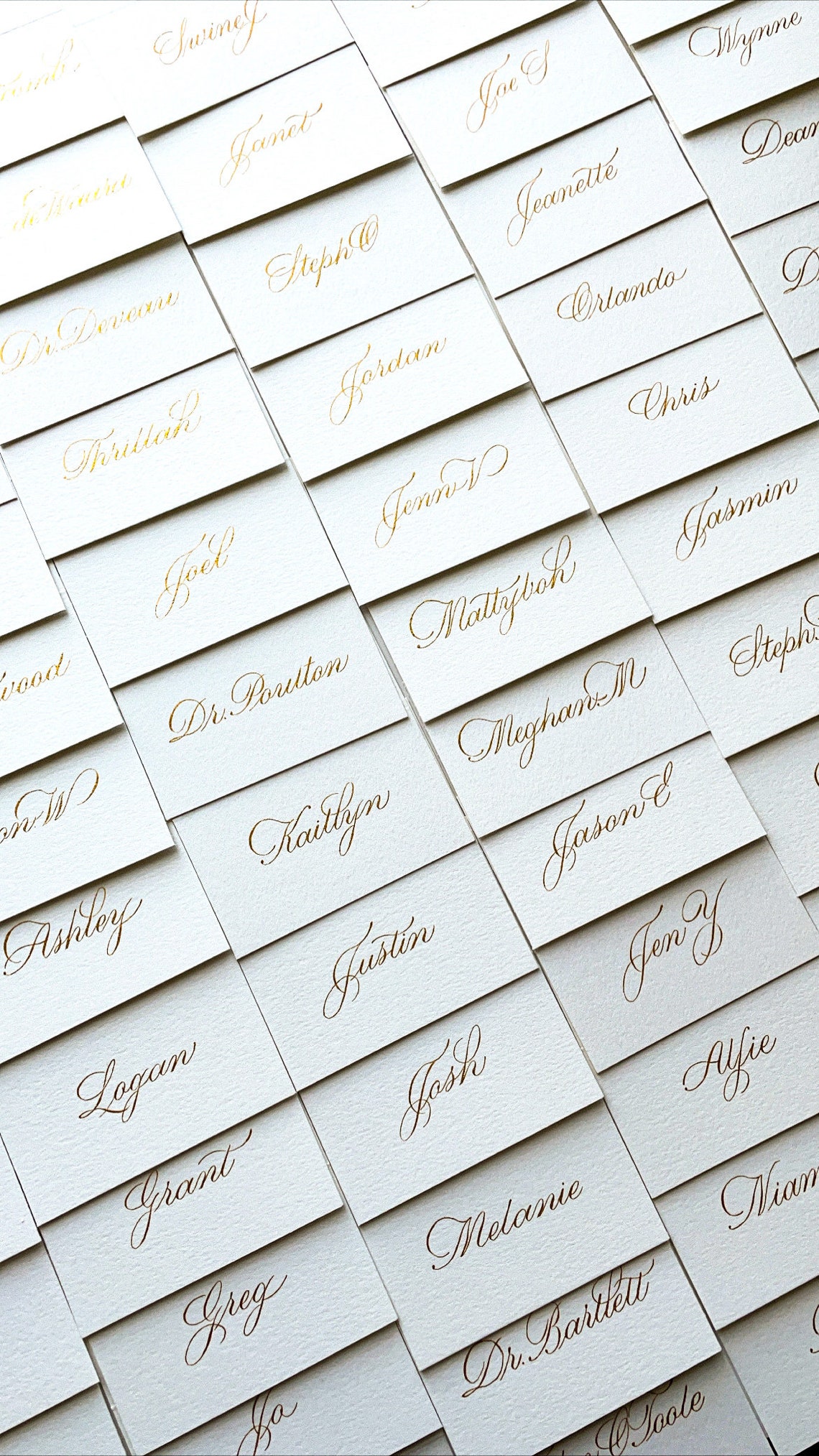 Custom Calligraphy Tented Place Cards Tented Place Cards Gold ...