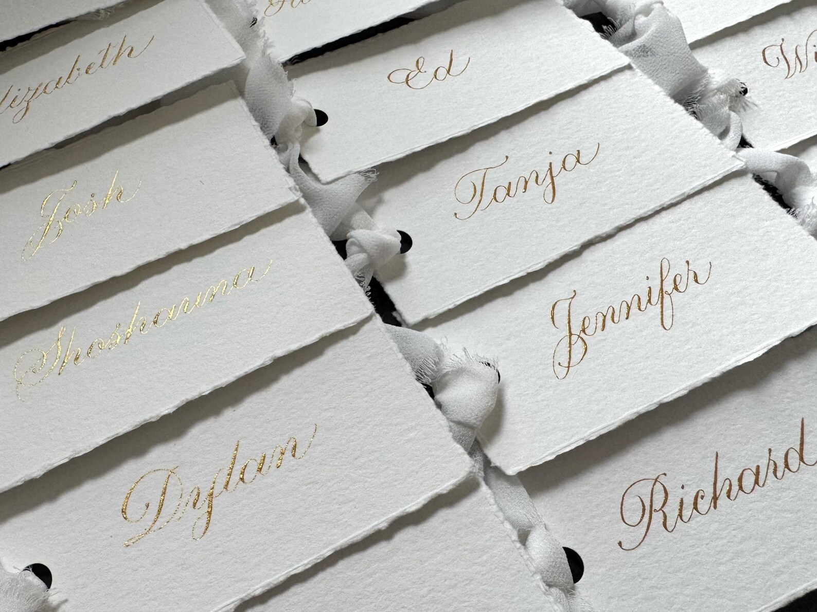 Place Cards With Ribbon - Ivory Place Cards - Calligraphy Place Cards ...